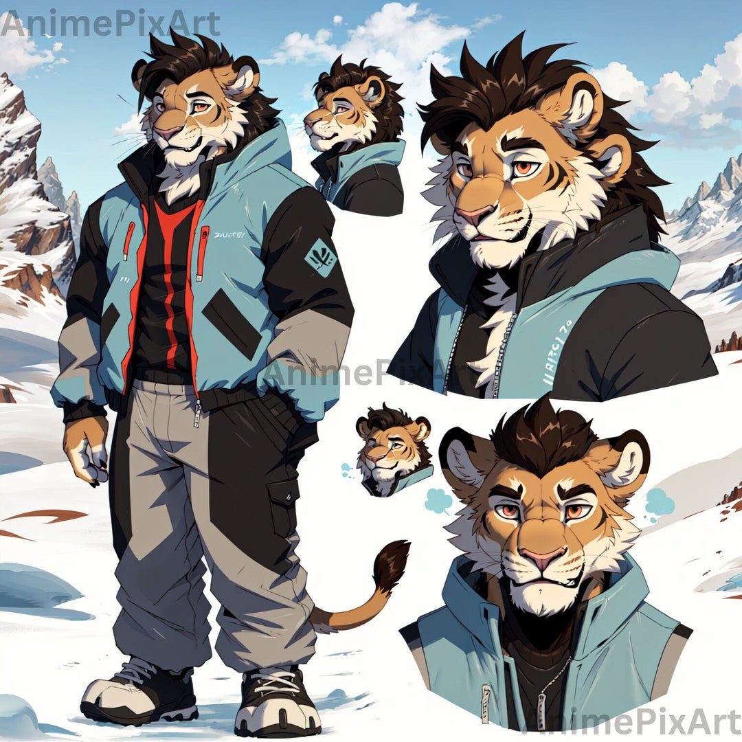 EXCLUSIVE 1x Fursona Adopt Limited Edition: Dec. 18th Maximus Lion Fursona Furry Reference Sheet ...