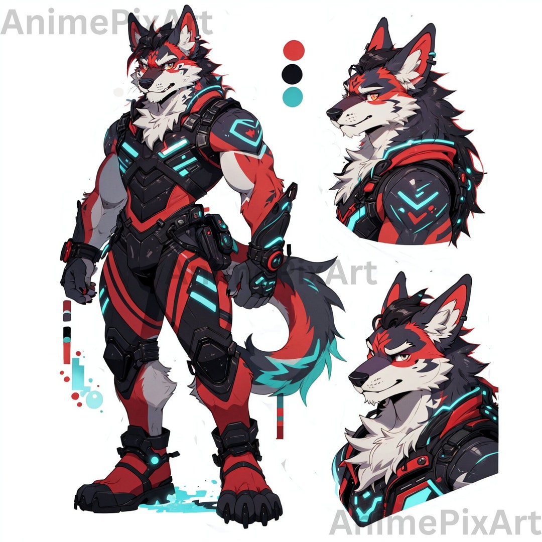 EXCLUSIVE 1x Fursona Adopt : Cyberon Furry Adopt Reference Sheet Furry ...