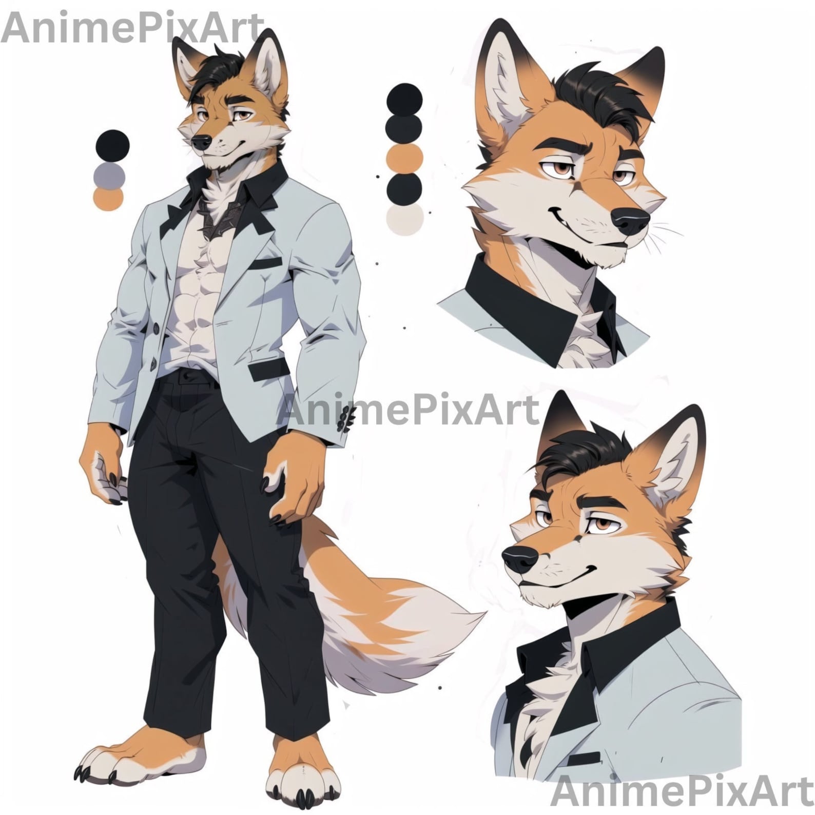 EXCLUSIVE 1x Fursona Adopt Limited Edition: Olvan Furry Adopt Reference Sheet, Limited Edition ...