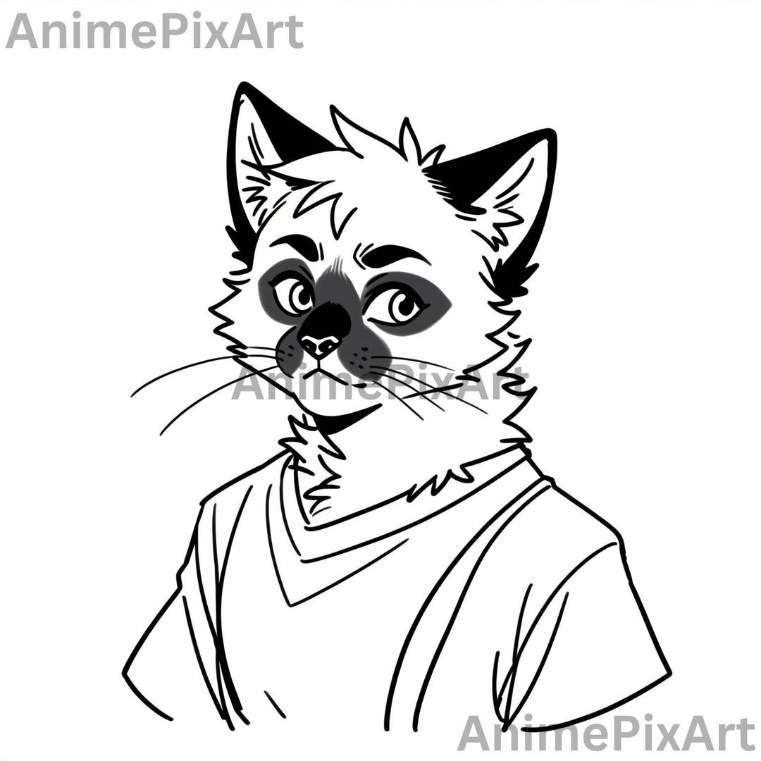 Customizable Furry Coloring Sheet PFP Digital Download, OC Furry ...