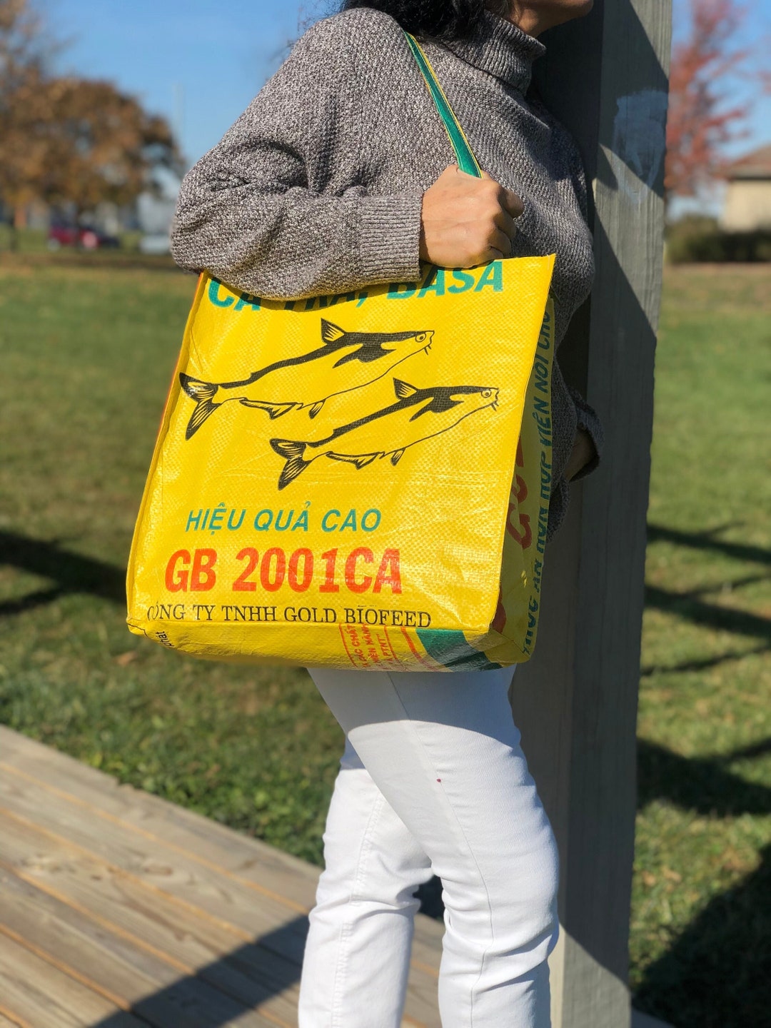 Recycled Eco-tote Bag, Grocery Shopping Bag, Large Capacity Zippered ...