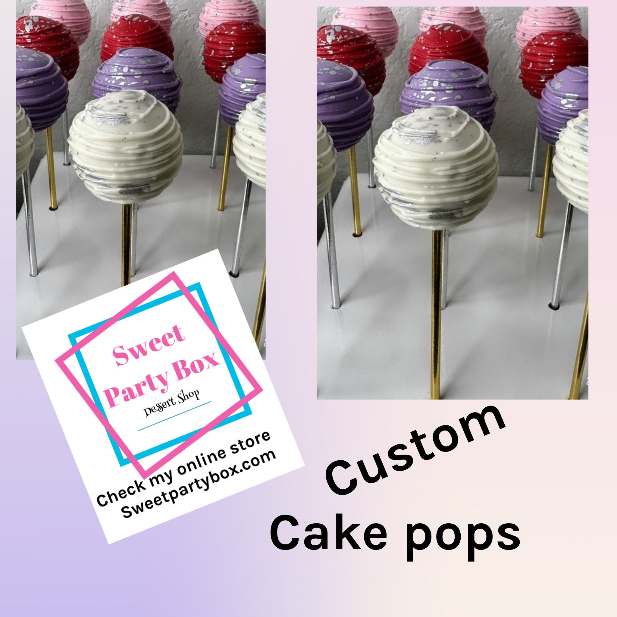 Cake Pops. Love Cake Pops. Vanilla Cake Pops, Custom Cake Pops. Dessert ...