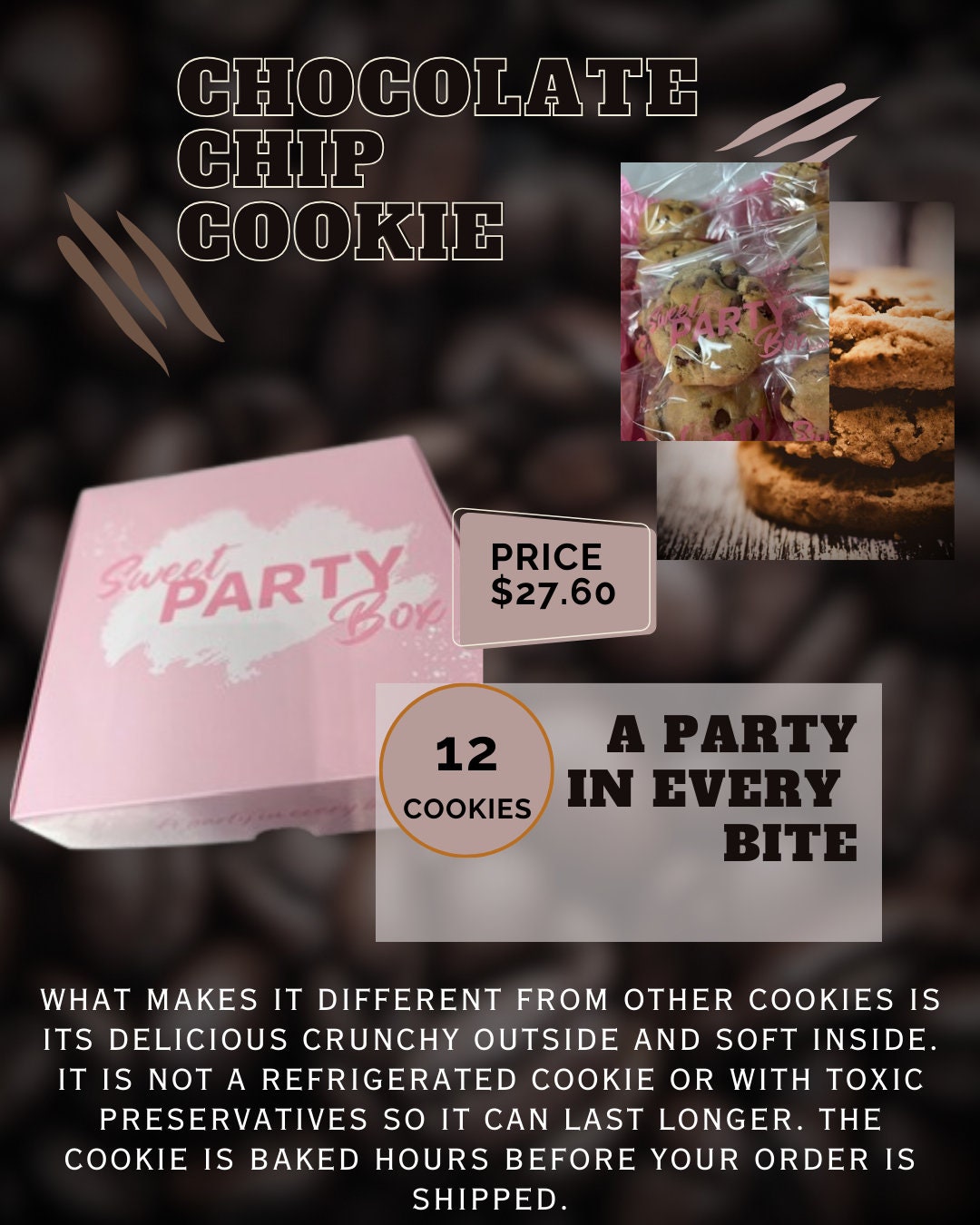 Chocolate Chip Cookies, Party Cookies, Birthday Cookies, Sweet Cookies ...