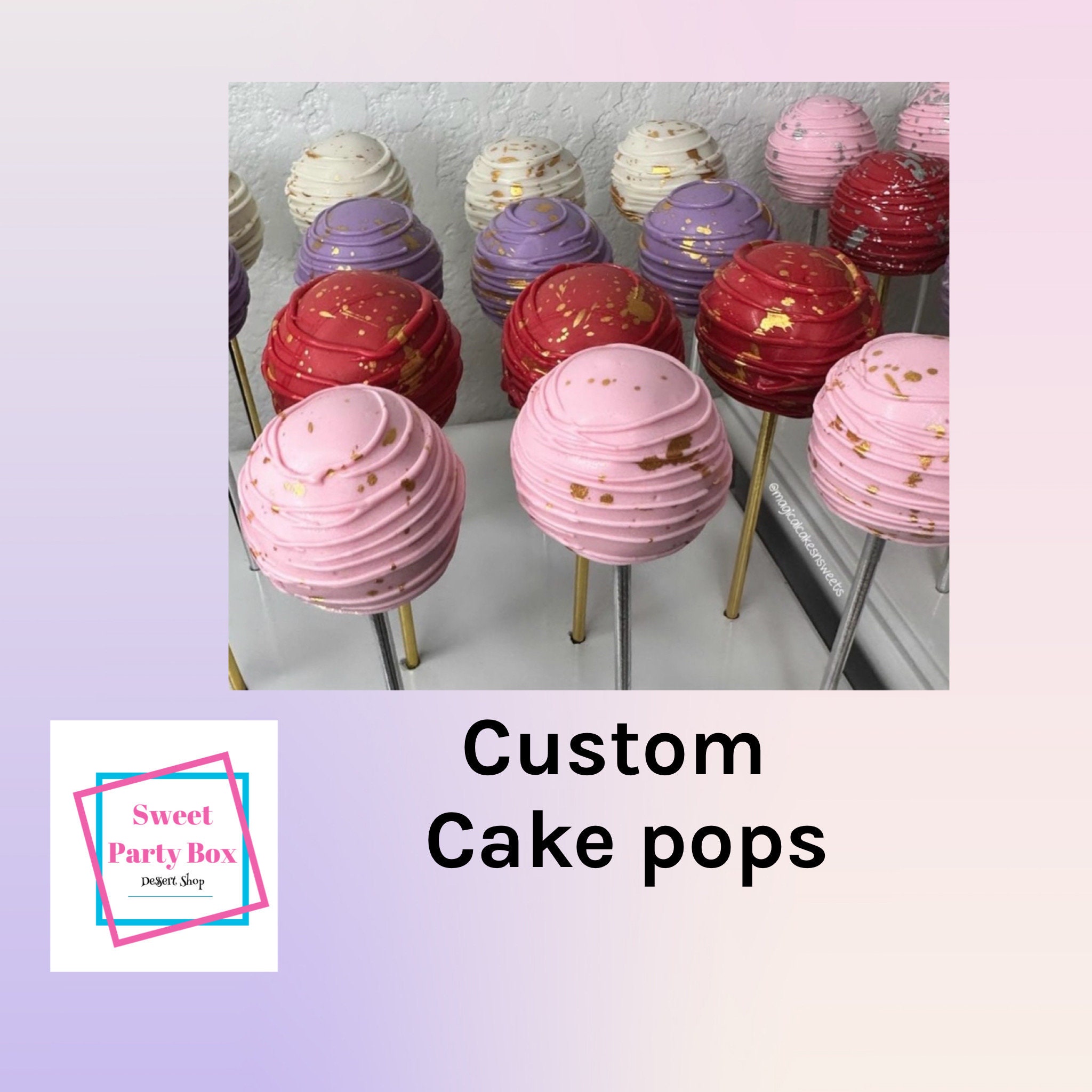 Cake Pops. Love Cake Pops. Vanilla Cake Pops, Custom Cake Pops. Dessert ...