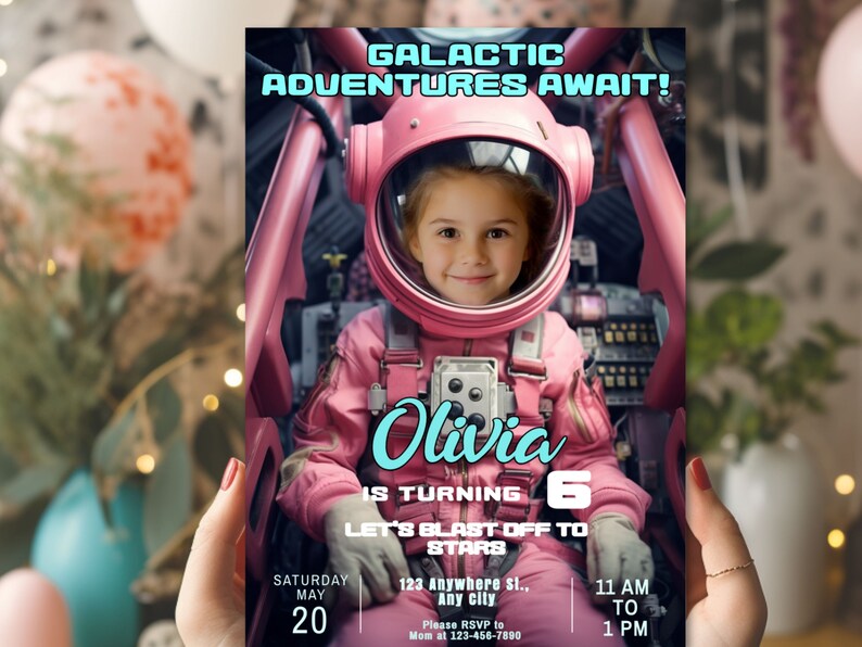 Plantilla de invitación de cumpleaños del espacio exterior Planetas ...