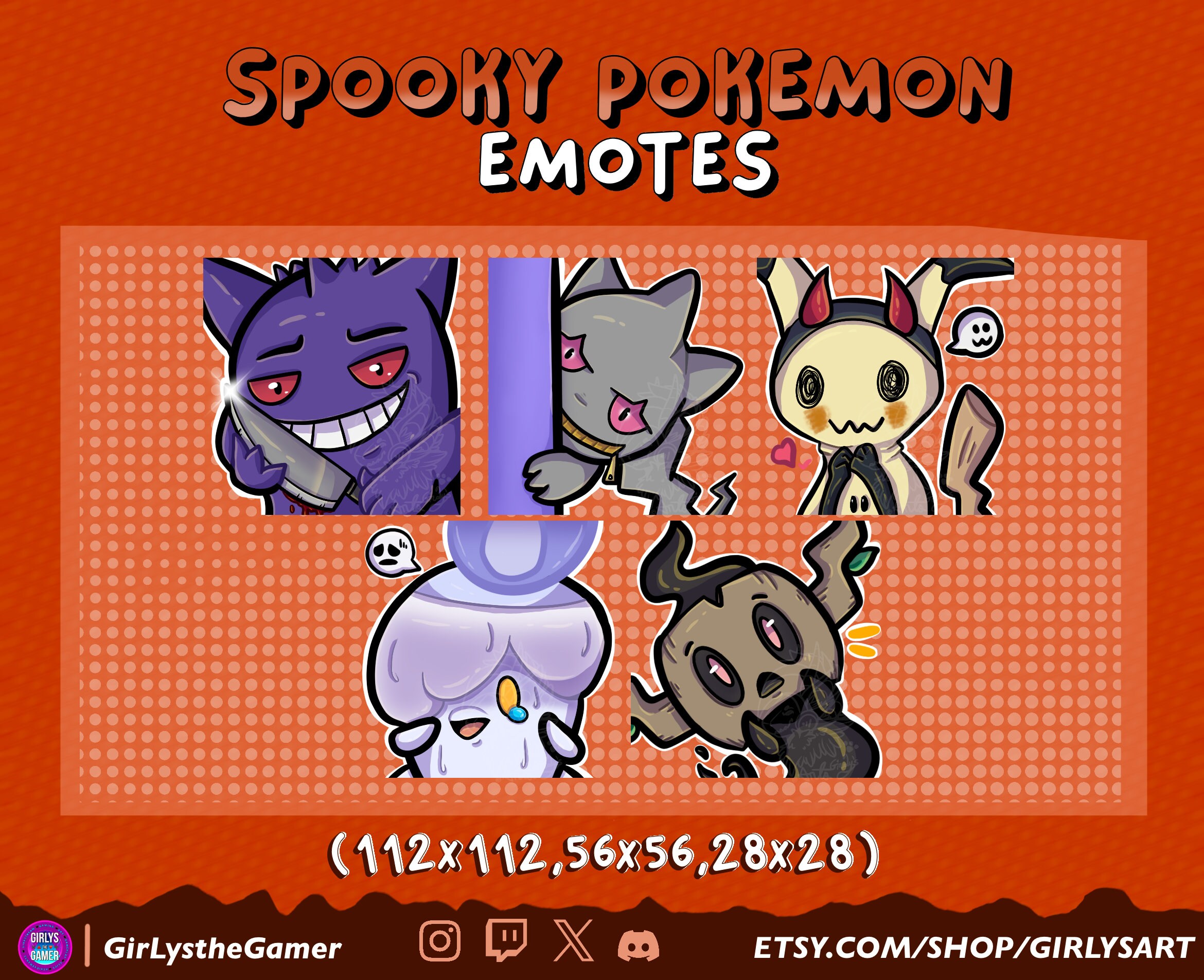 Spooky Pokémon Emotes for Twitch - Etsy