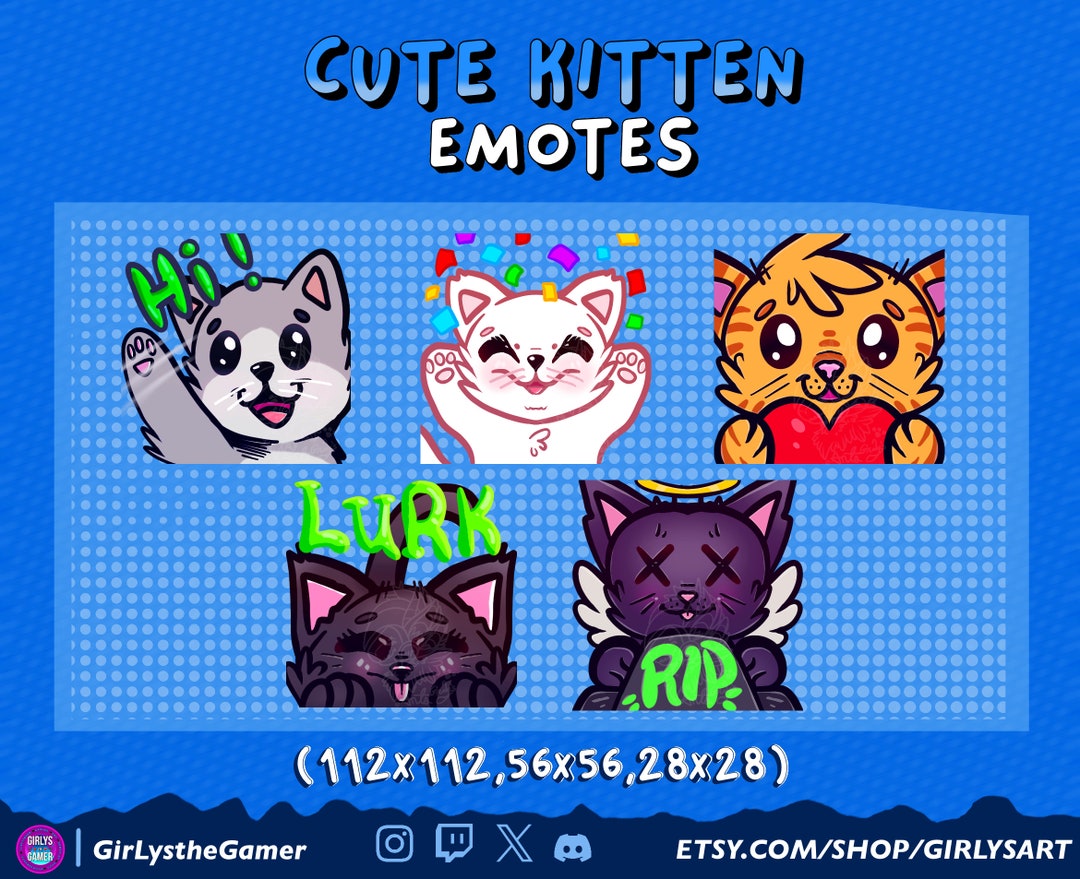 Cute Kitten Emotes for Twitch - Etsy