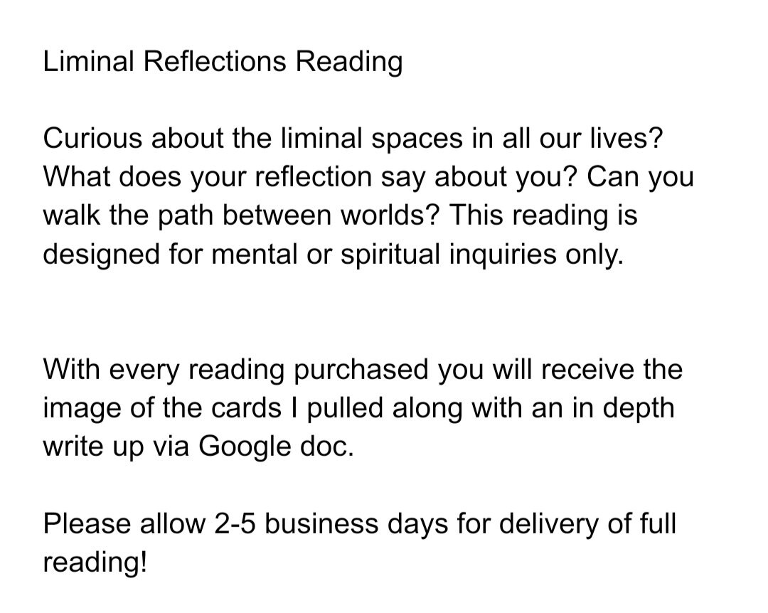 Liminal Reflections Reading - Etsy