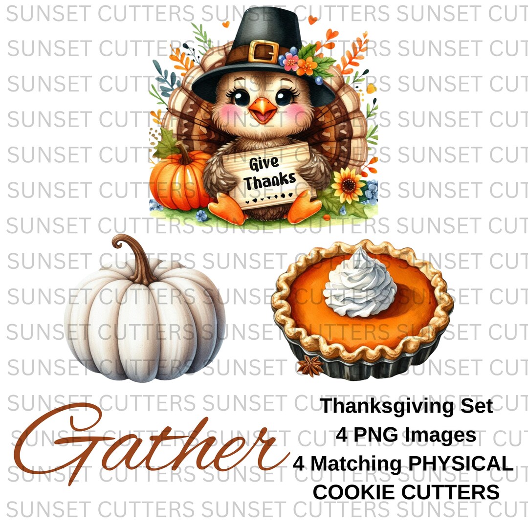 Thanksgiving Turkey Cookie Cutter Set, Cookie Cutters, Thanksgiving PNG ...