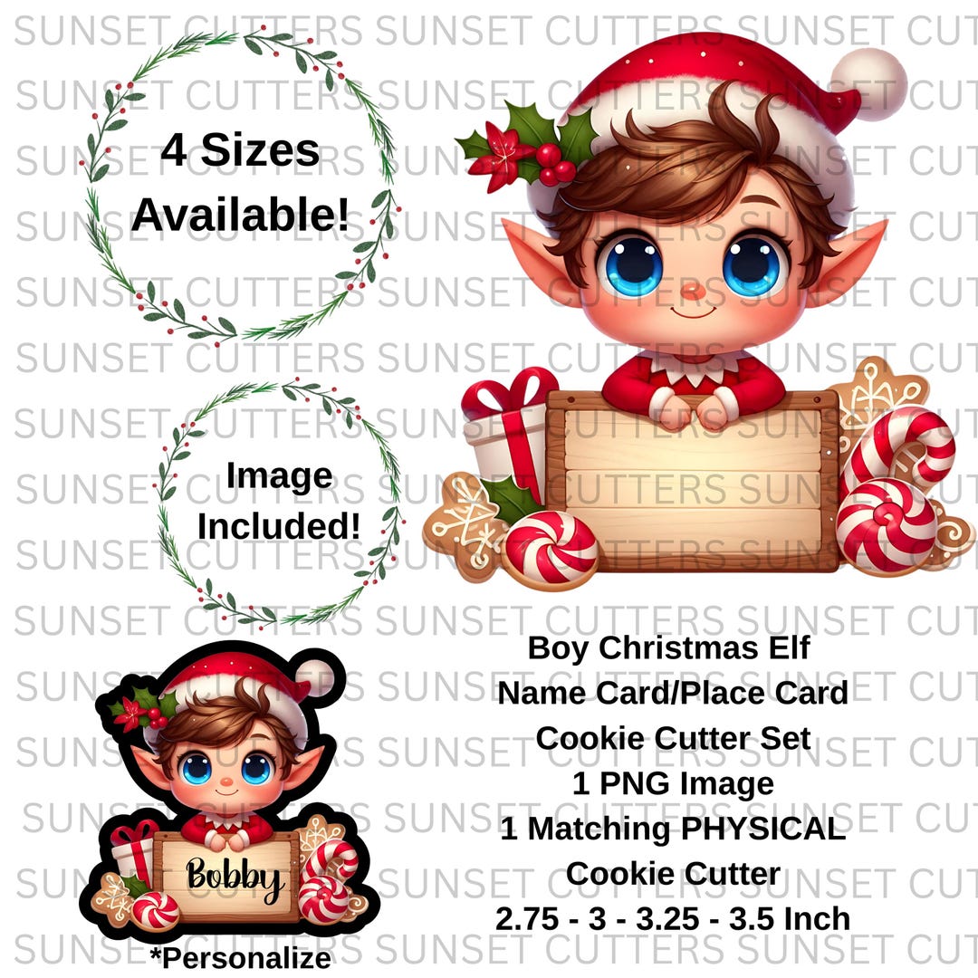 Elf PNG and Cookie Cutter Set, Girl Elf Png, Elf Cutter, Cookie Cutters ...