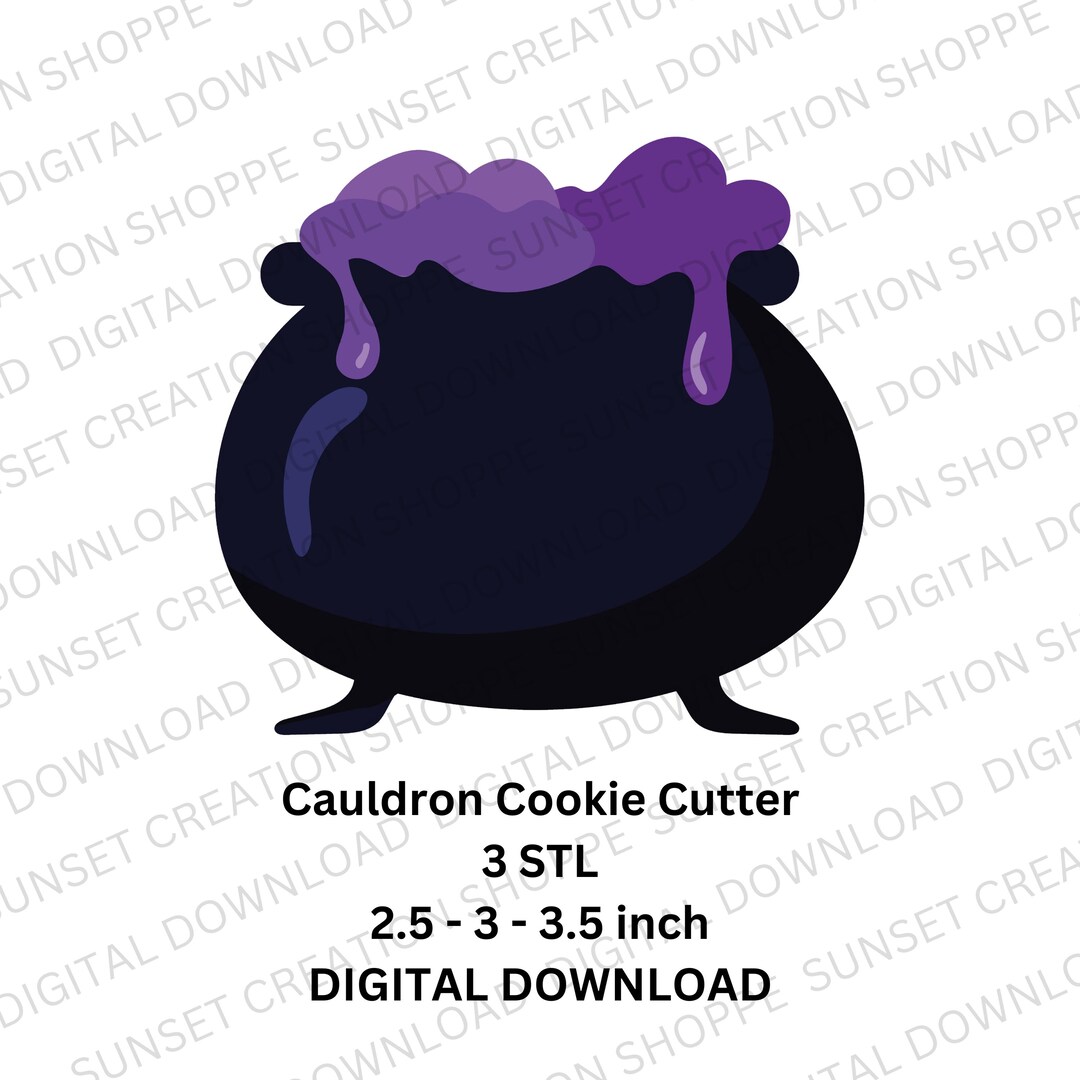 Cauldron Cookie Cutter, Cauldron STL, STL Cookie Cutter, Halloween ...