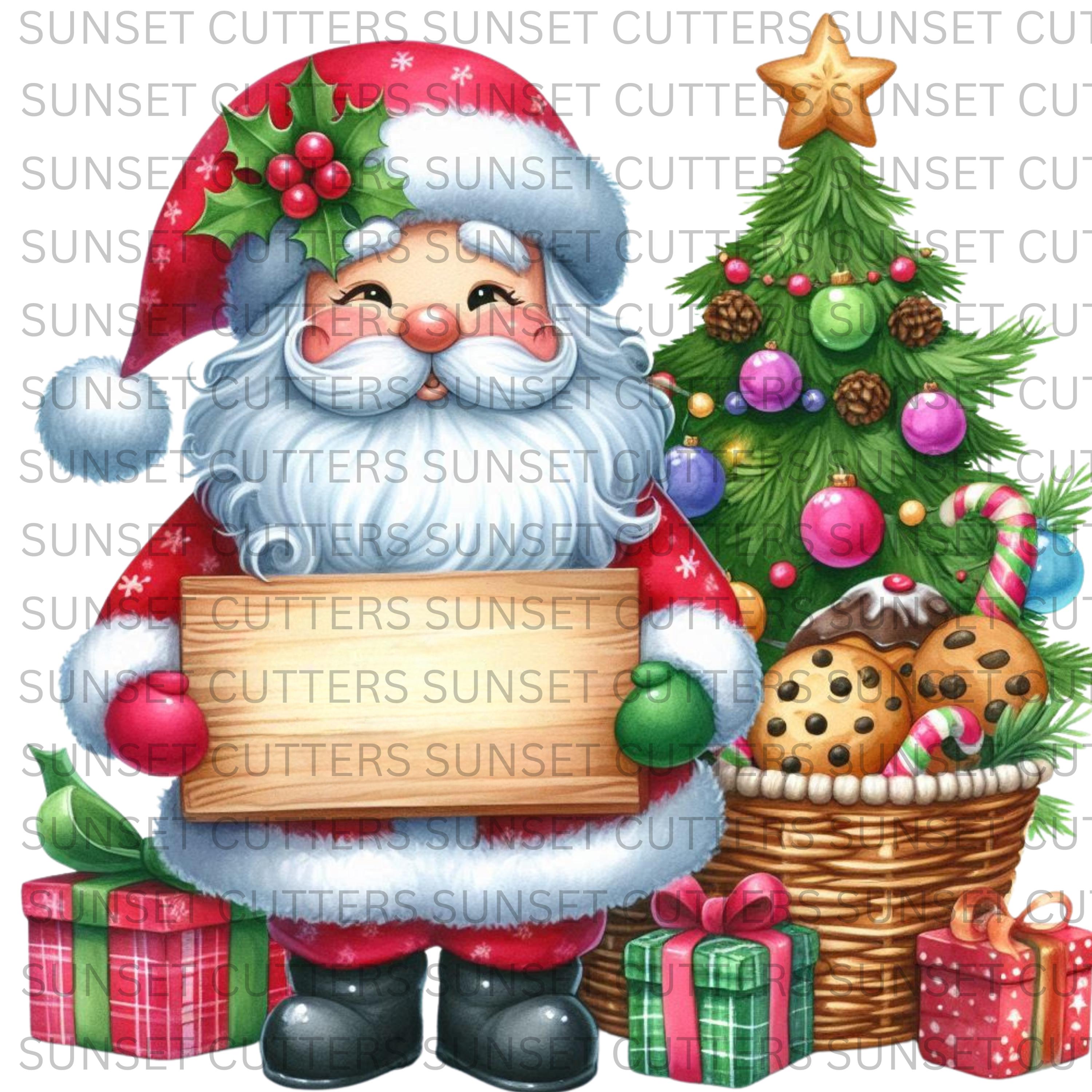 Santa Cookie Cutter and PNG, Cookie Cutters, Santa Claus Png, Editable ...