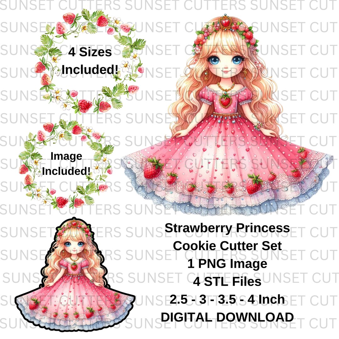 Princess STL and PNG, STL Cutters, Stl Cookie Cutters, Cookie Cutters ...