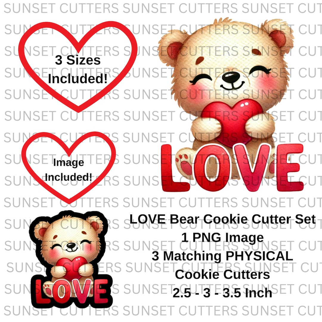 Bear Cookie Cutter and PNG Set, STL Cutters, Stl Cookie Cutters, Cookie ...