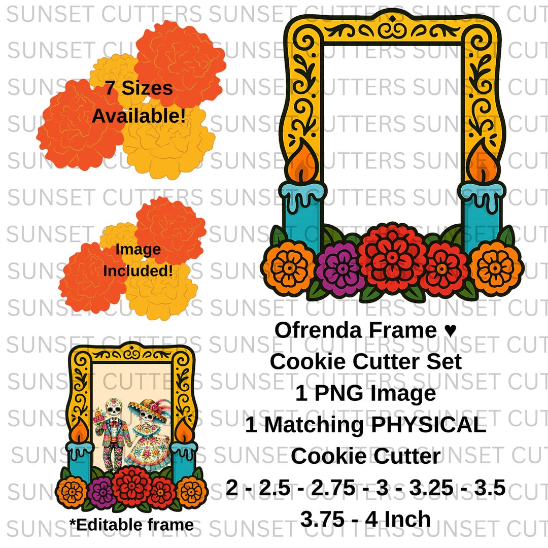 Ofrenda Frame PNG and Cookie Cutter Set, Dia De Los Muertos Clipart ...