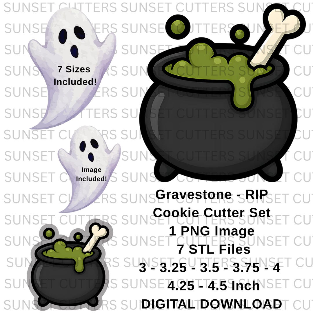 Cauldron PNG and STL Cookie Cutter Set, Cauldron Stl, Cauldron Png ...