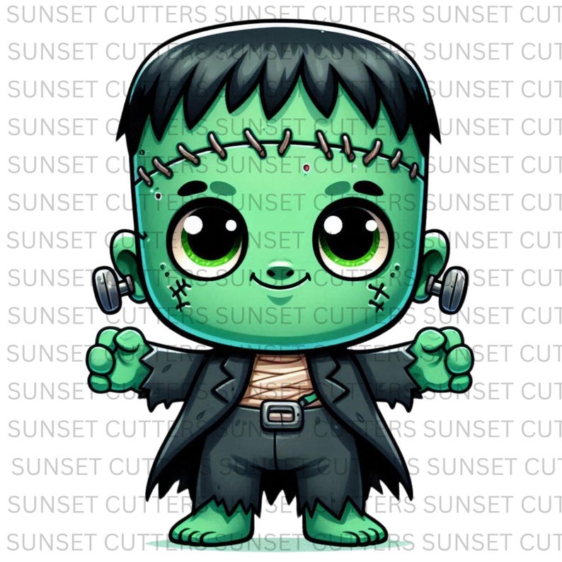 Frankenstein PNG and Cookie Cutter Set, Frankenstein Png, Cute ...