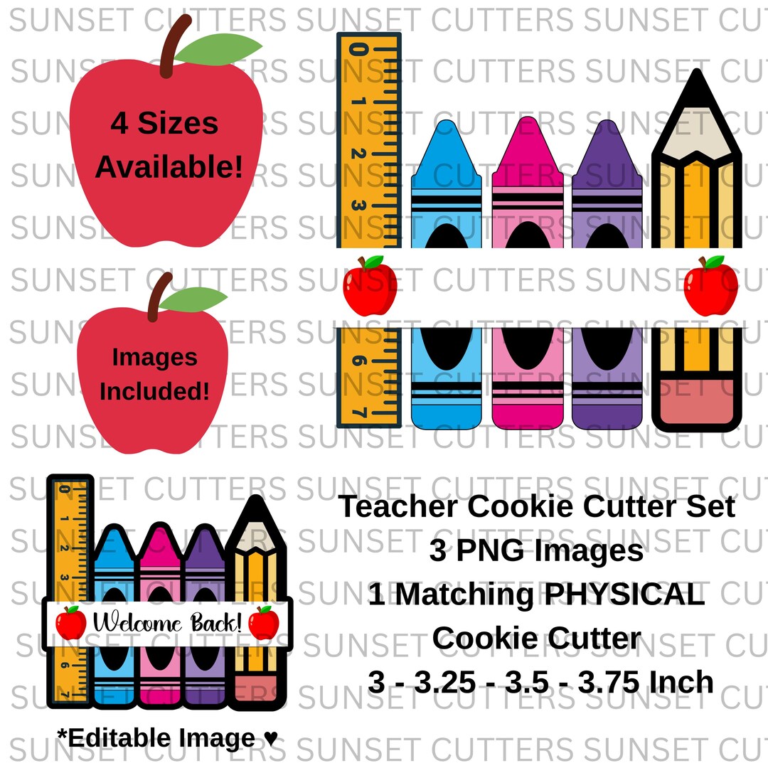 Teacher PNG and Cookie Cutter Set, Cookie Cutter, School Png, Teacher ...