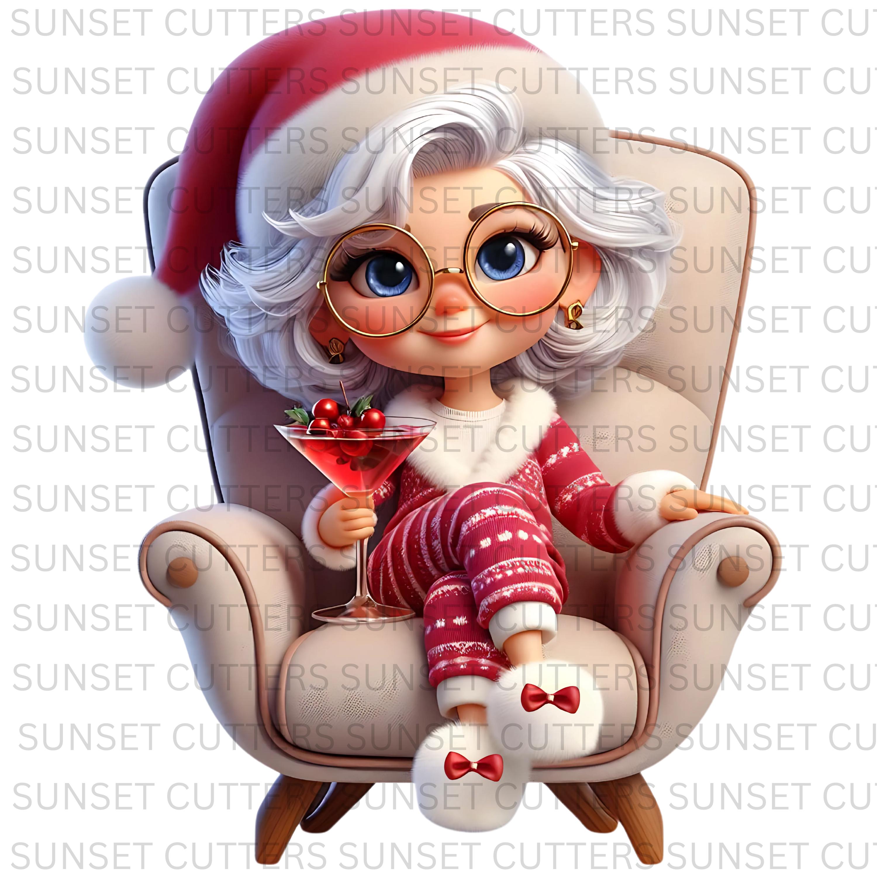 Santa PNG and STL Cookie Cutter Set, Cute Mrs Claus Png, Santa Stl, Mrs ...