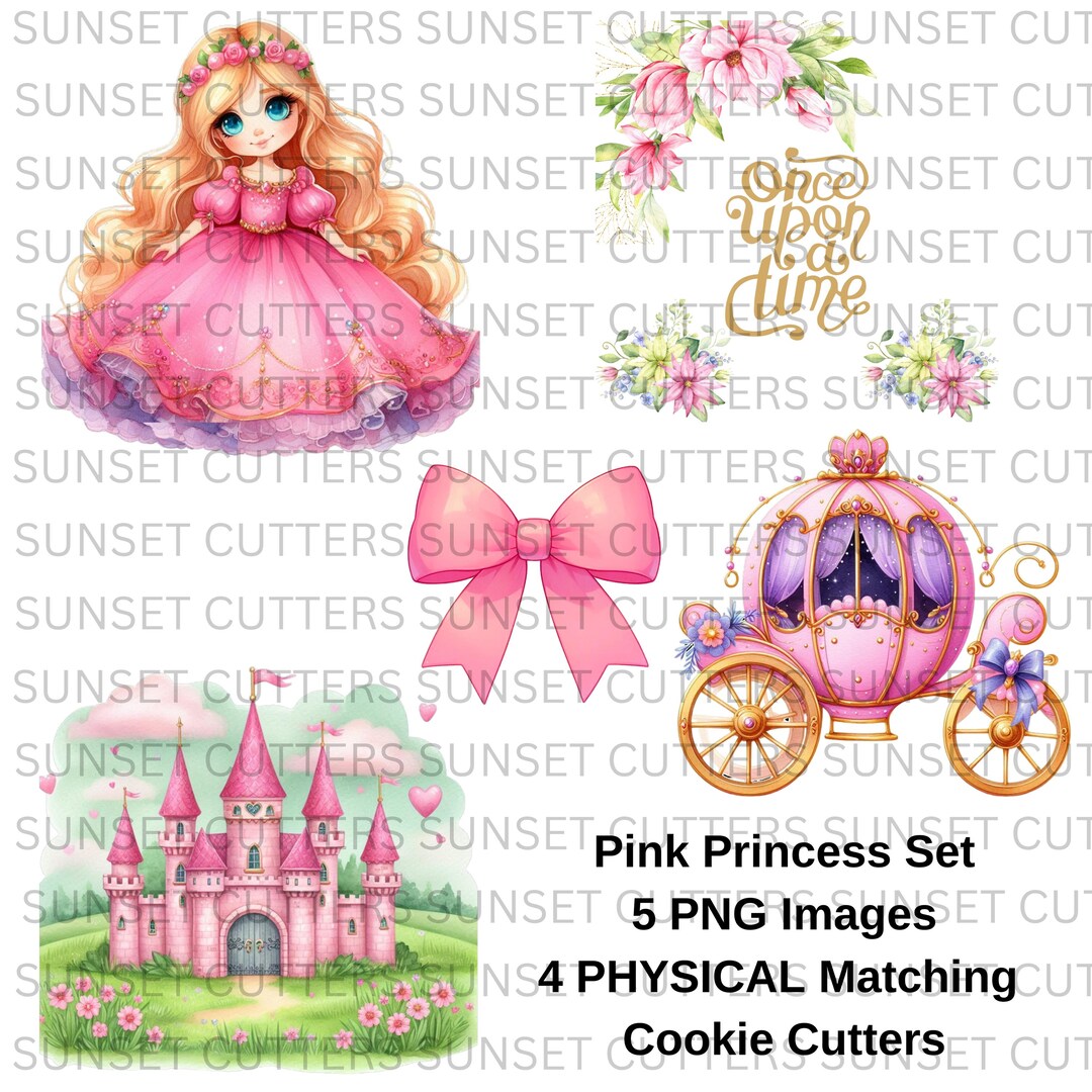 Princess Cookie Cutter Set With PNG Images, Cookie Cutters, Png ...