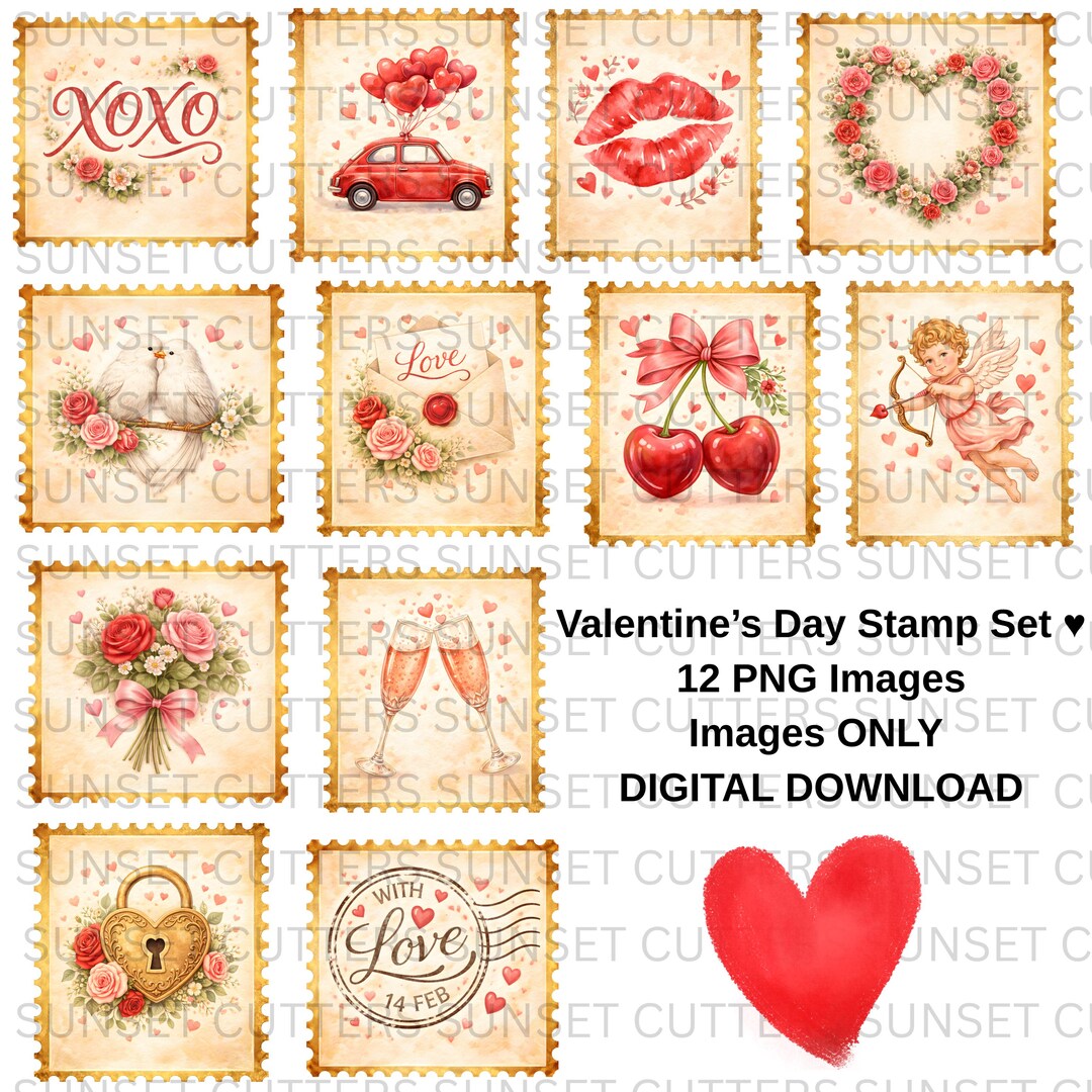 Valentine's Day Clipart, Heart PNG, Valentines Day PNG, Kiss Clipart ...