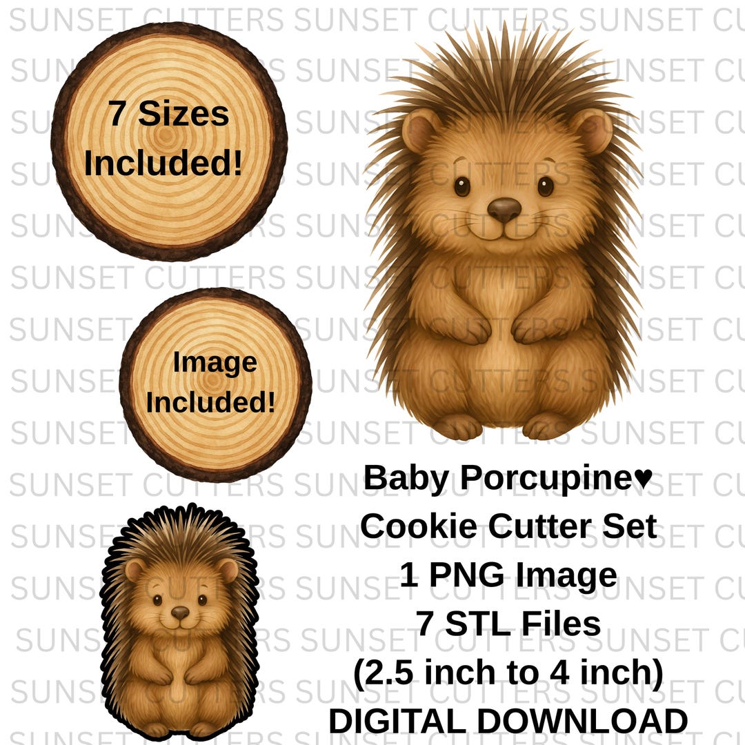 Porcupine Cookie Cutter, Baby Porcupine Png, Woodland Animal, Porcupine ...