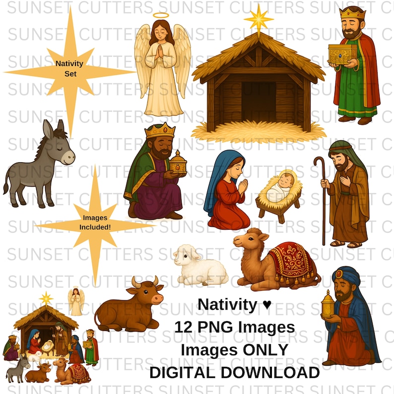 Nativity Set Images, Nativity Clipart, Baby Jesus, Christmas Png - Etsy