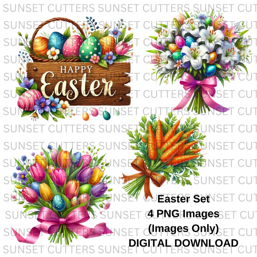 Easter Png Images, Easter Lilly Bouquet Png, Easter Tulip Bouquet Png ...