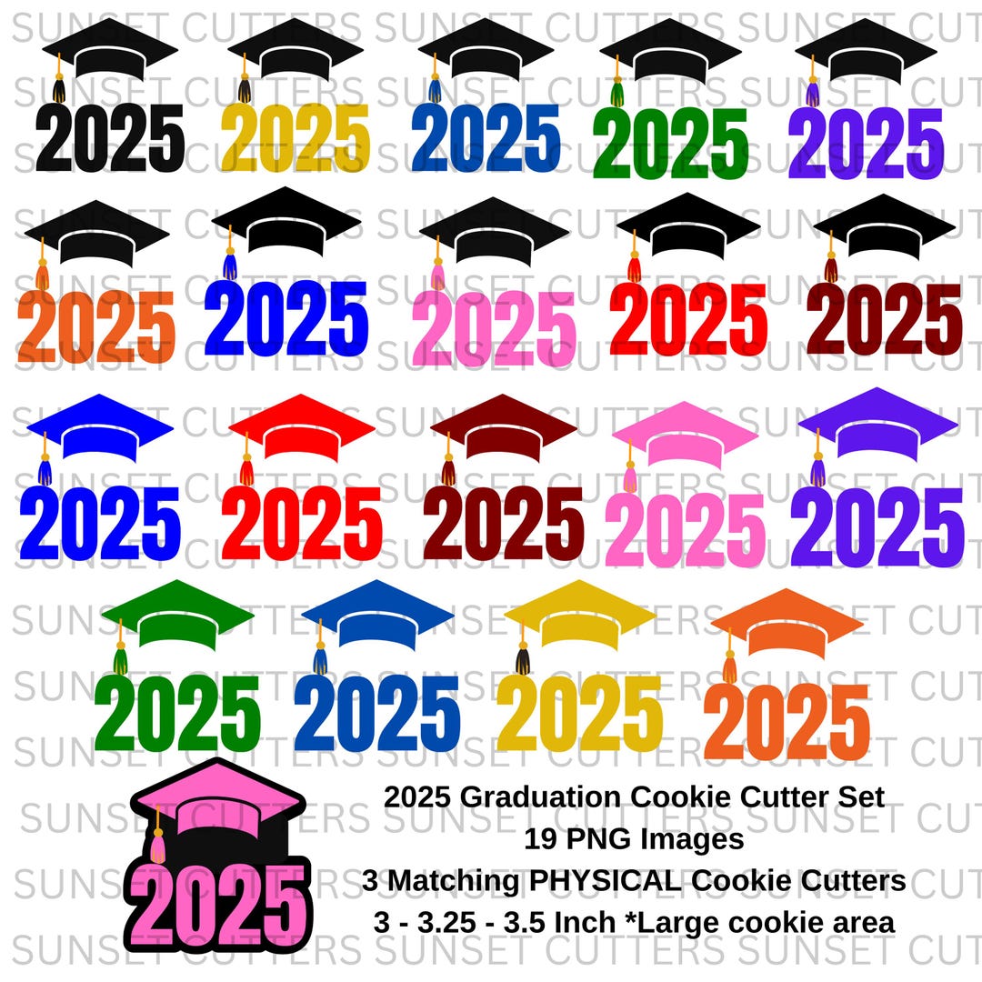 Graduation Cookie Cutter and PNG Cookie Cutter Set, Cookie Cutters ...