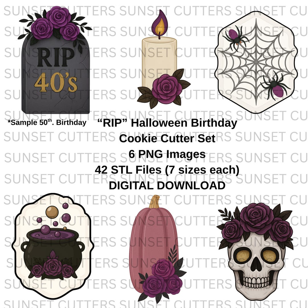 RIP Halloween Birthday Cookie Cutter Set, Birthday Cookie Cutters ...