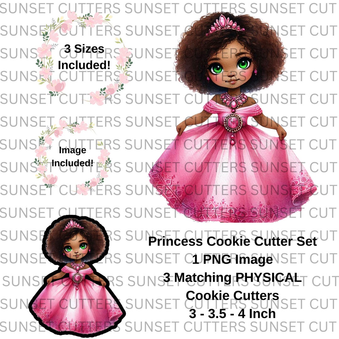 Princess Cookie Cutter and PNG, Cookie Cutters, Princess PNG, Pink ...