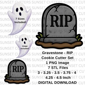 Gravestone PNG and STL Cookie Cutter Set, Gravestone Png, Gravestone ...