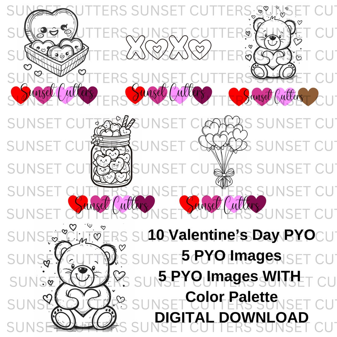 PYO - Paint Your Own Cookie Prints, Paint Your Own Valentine's Day, PYO ...