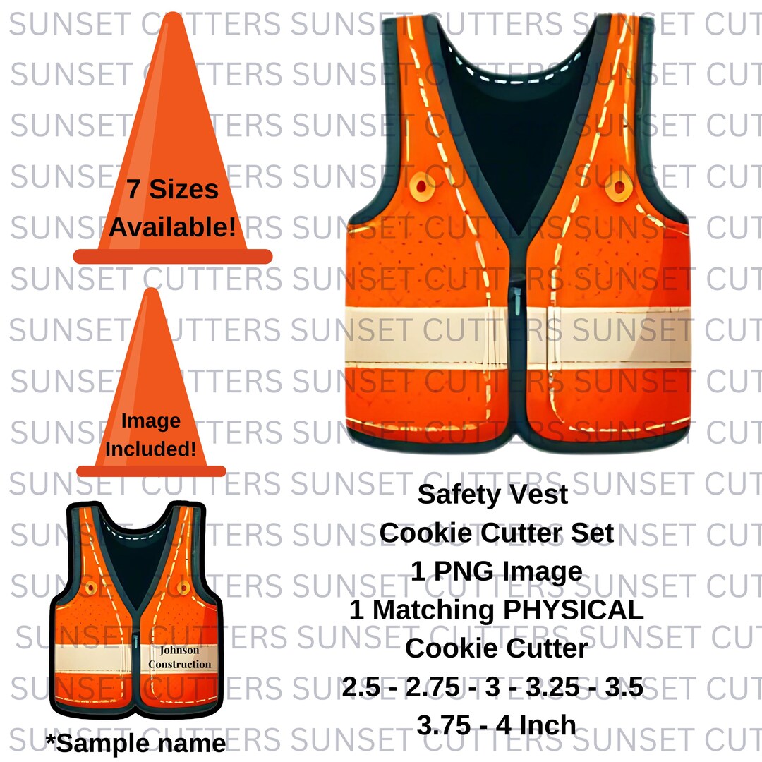 Construction Vest Cookie Cutter, Construction Vest Cutter, Kids Safety ...