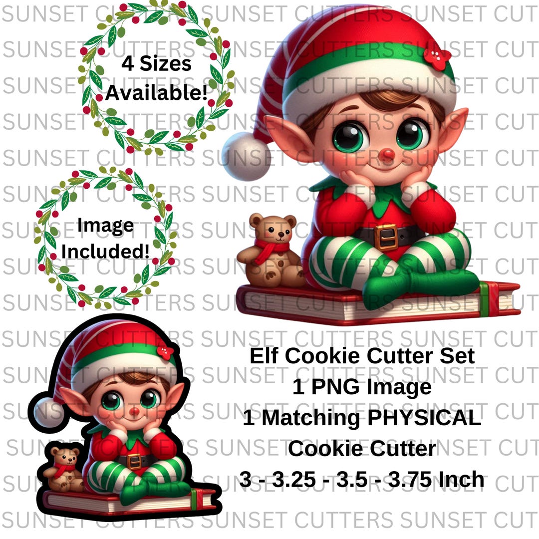 Elf Png and Cookie Cutter Set, Elf Cutter, Elf Clipart, Boy Elf, Cute ...