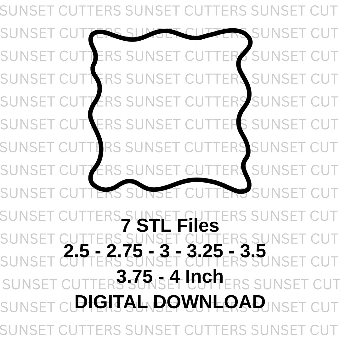 Square STL, Stl Cutters, Stl Cookie Cutter, Fancy Square Stl, Rounded ...