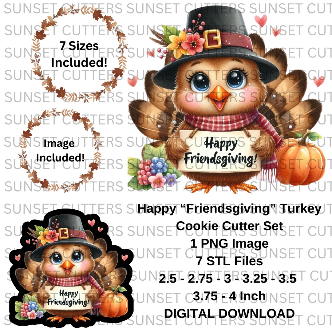 Turkey STL and PNG, Thanksgiving STL and Png, Friendsgiving Turkey Png ...