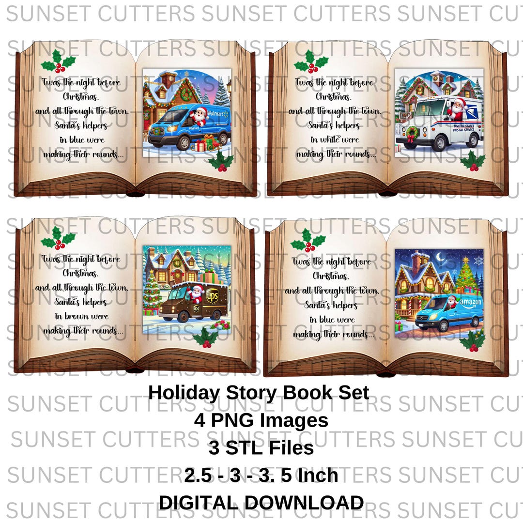 Holiday Story Book STL and PNG, STL Cutters, Stl Cookie Cutters, Cookie ...