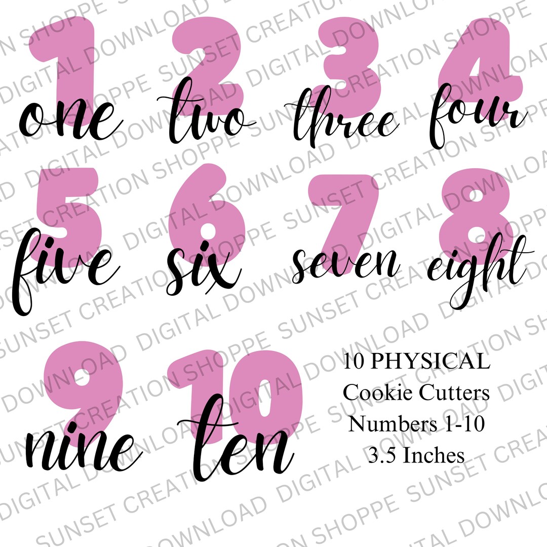 Number Cookie Cutter Set, Complete Number Cookie Cutter Set 1-10 ...