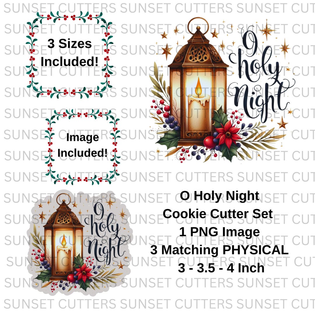 O Holy Night PNG and Cookie Cutter Set, Cookie Cutters, O Holy Night ...