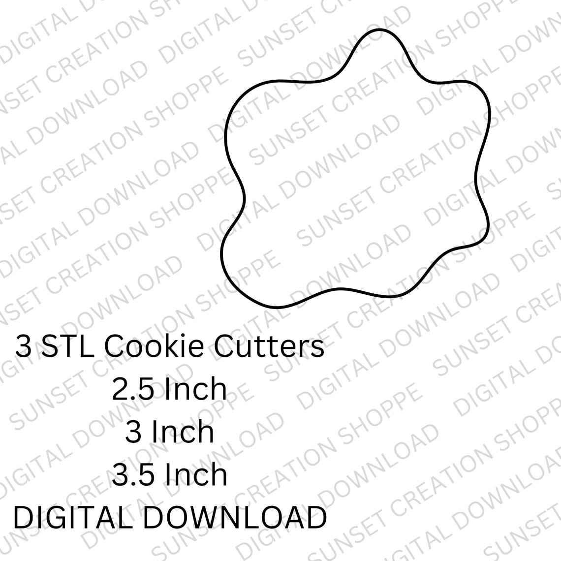 Wavy Oval Cookie Cutter STL, Oval Cookie Cutter STL, Plaque Cookie ...
