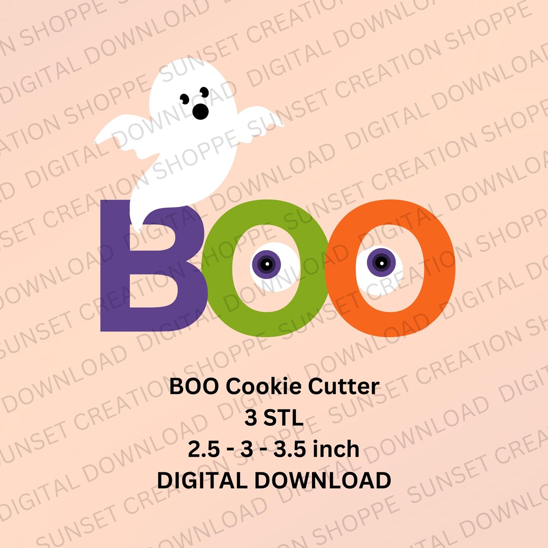 Boo Cookie Cutter, Ghost Cookie Cutter, Ghost STL, STL Cookie Cutter ...
