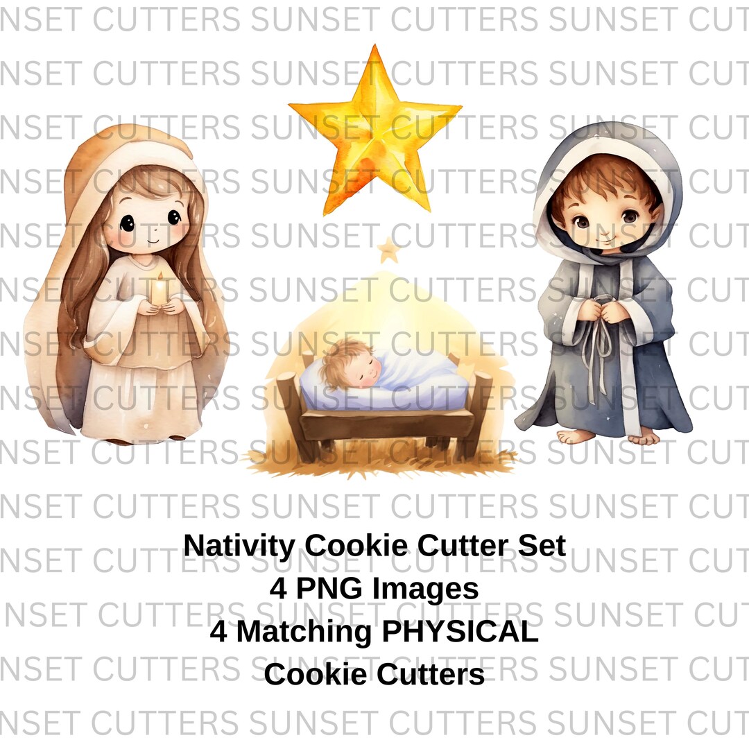 Nativity Cookie Cutters, Nativity Png Images, Cookie Cutters, Mary and ...