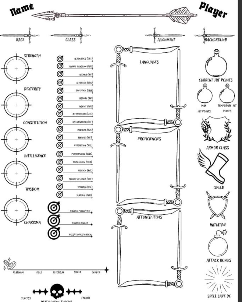 DND Character Sheet: Ranger (BASIC) - Etsy