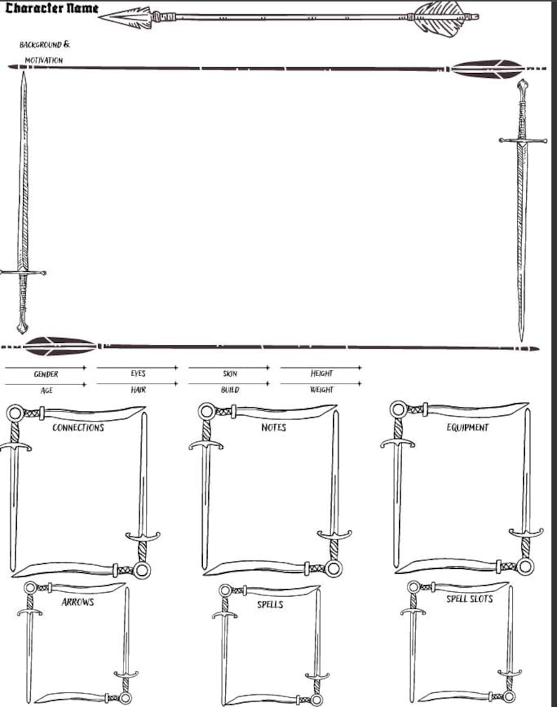 DND Character Sheet: Ranger (BASIC) - Etsy