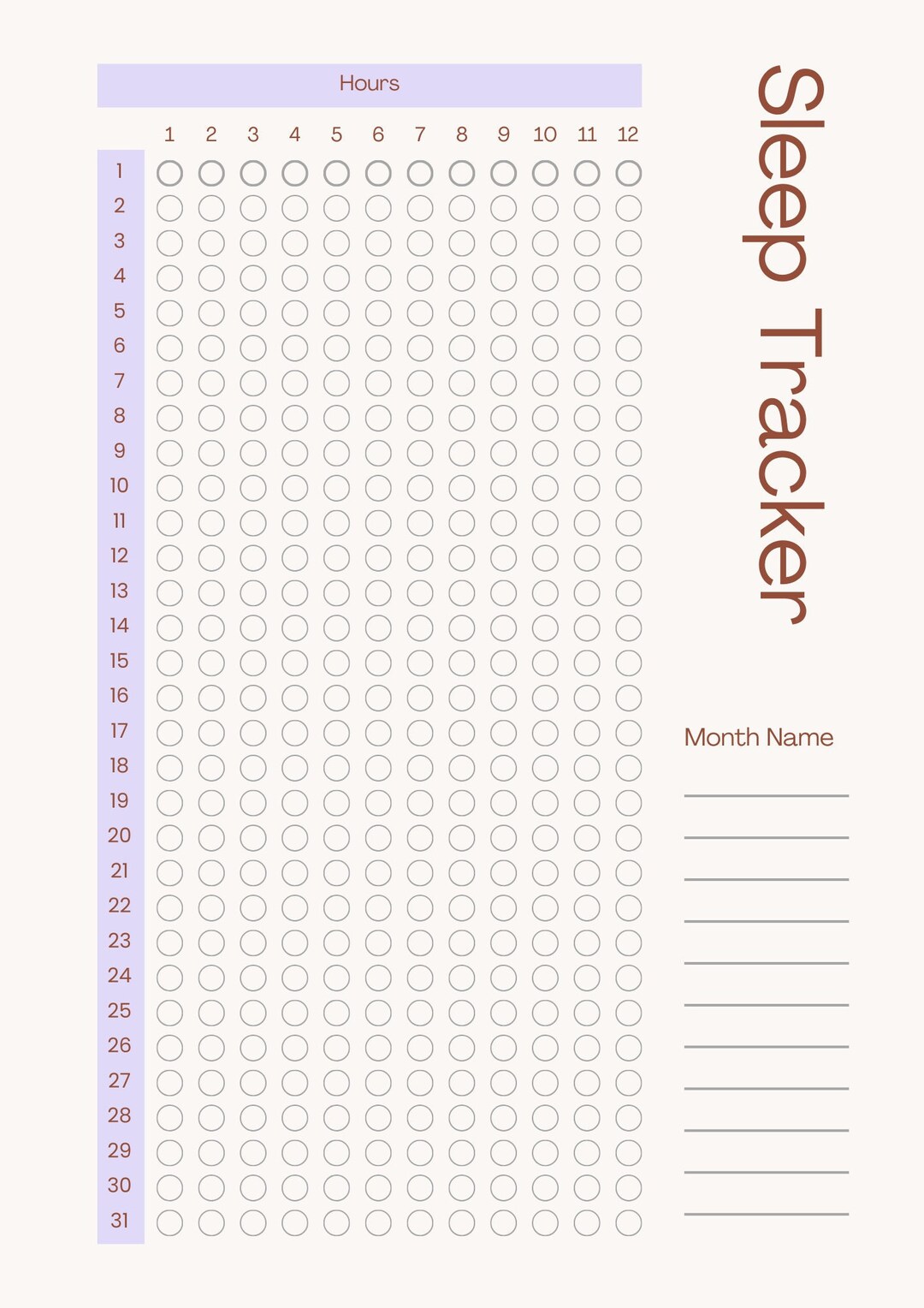 Kawaii Color Sleep Tracker - Etsy