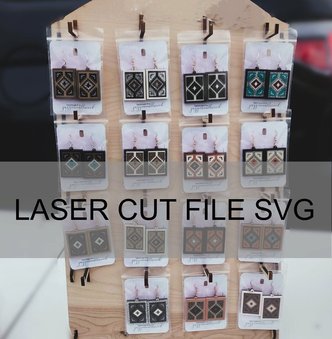 Earring Peg Stand LASER CUT SVG - Etsy