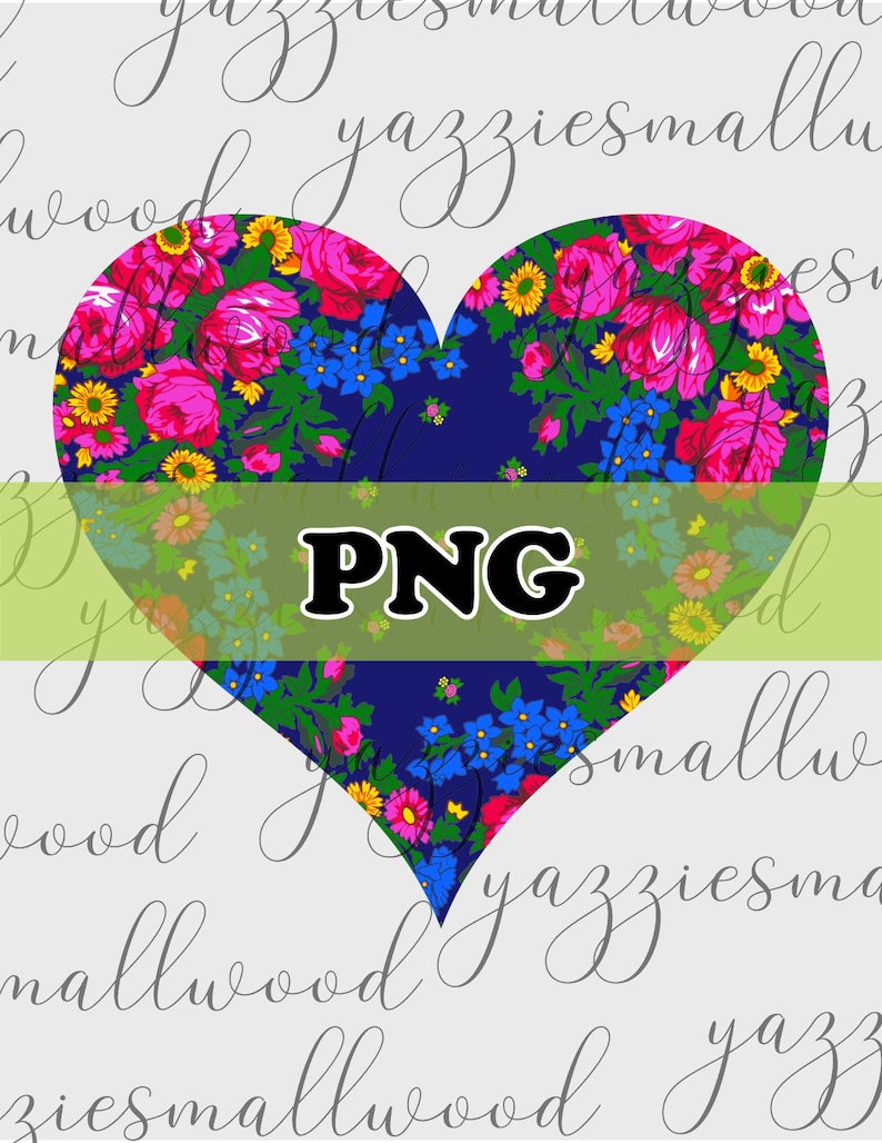 Floral Heart PNG Bundle (maroon, Lime Green, Light Pink, Light Blue ...