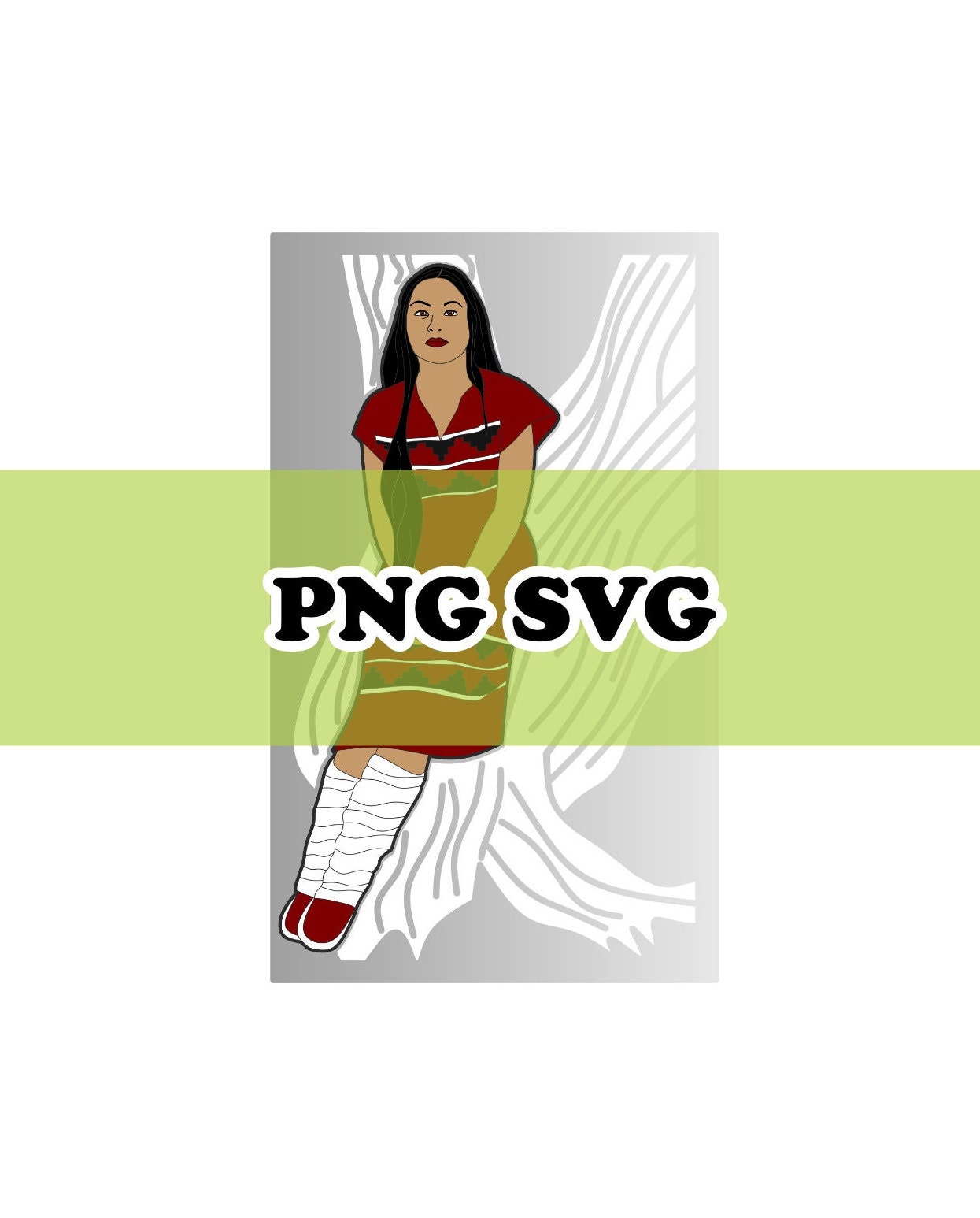 Navajo Girl in Navajo Rug Dress PNG SVG - Etsy