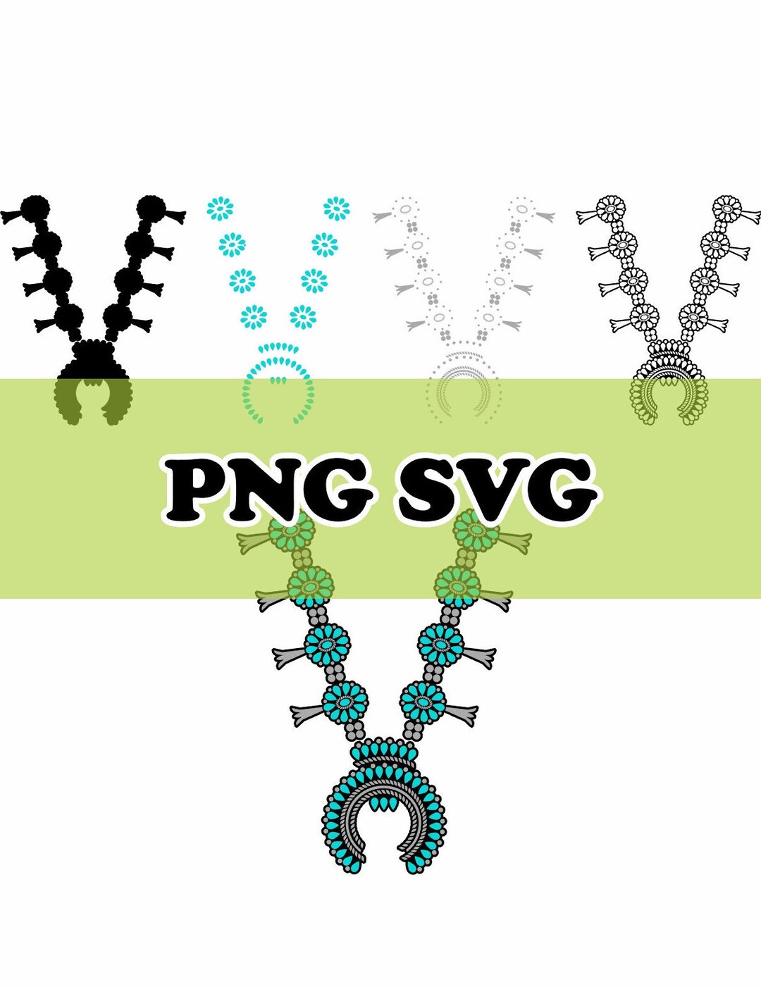 Squash Blossom NECKLACE PNG SVG - Etsy
